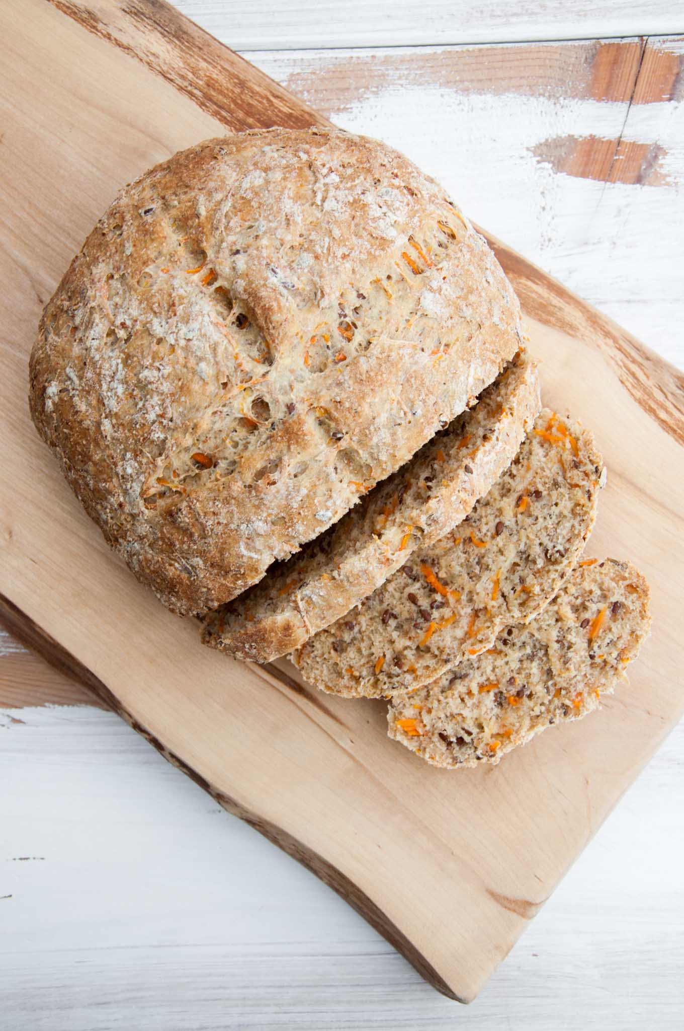Mixed Flour Carrot Bread Recipe | Elephantastic Vegan