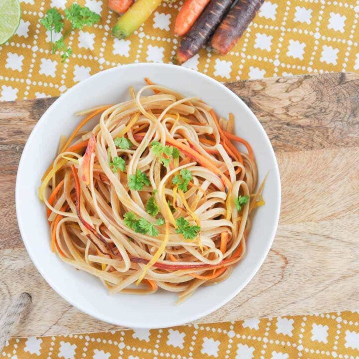 Lime Rainbow Linguine Recipe | Elephantastic Vegan