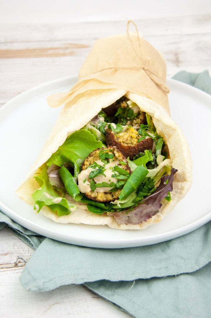 Vegan Falafel Wrap Recipe | Elephantastic Vegan
