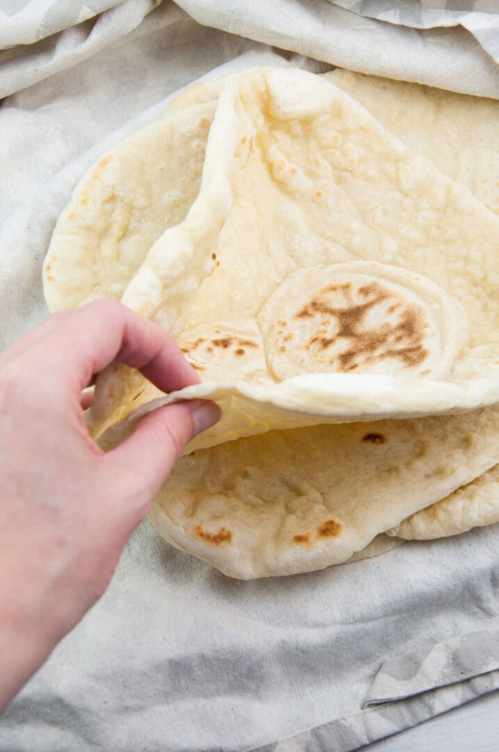 Thick & Fluffy Flour Tortillas Recipe | Elephantastic Vegan