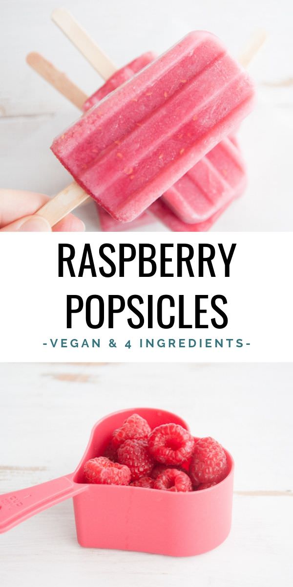 Vegan Raspberry Popsicles Recipe (4 ingredients) | Elephantastic Vegan