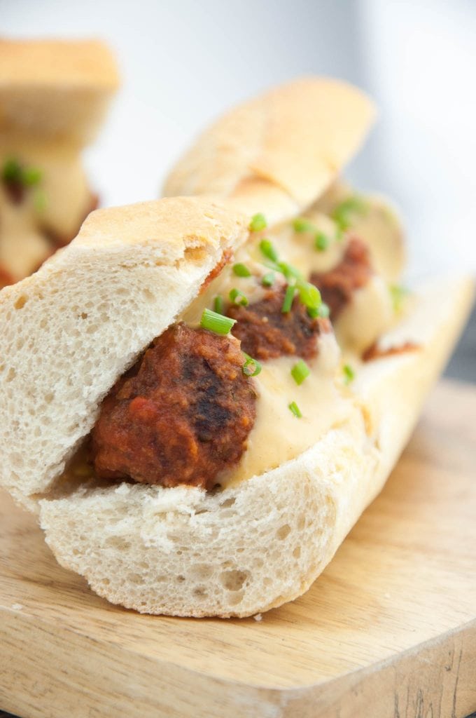 Cheesy Vegan Meatball Subs Recipe | Elephantastic Vegan