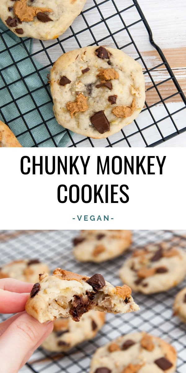 Chunky Monkey Cookies Recipe (vegan, oil-free, sugar-free)
