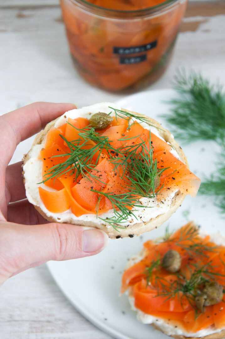 Vegan Smoked Salmon (Carrot Lox) - Elephantastic Vegan