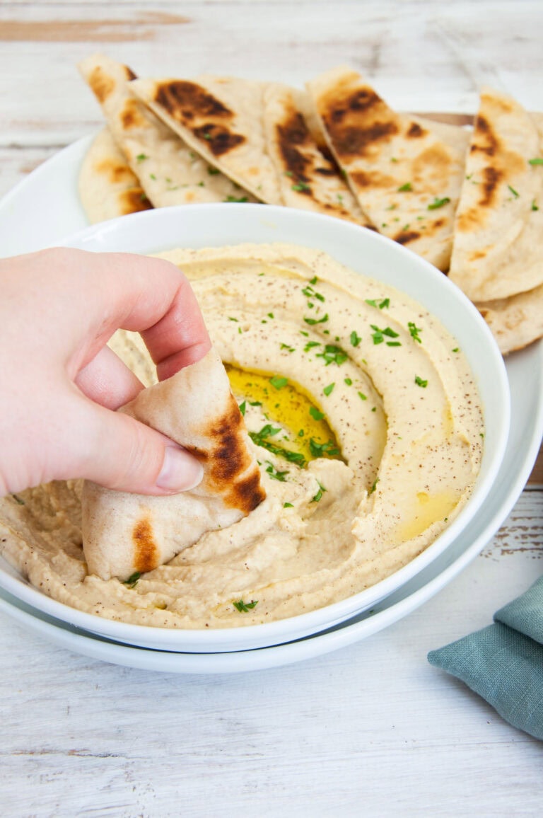 The Best Hummus made with dried chickpeas | Elephantastic Vegan