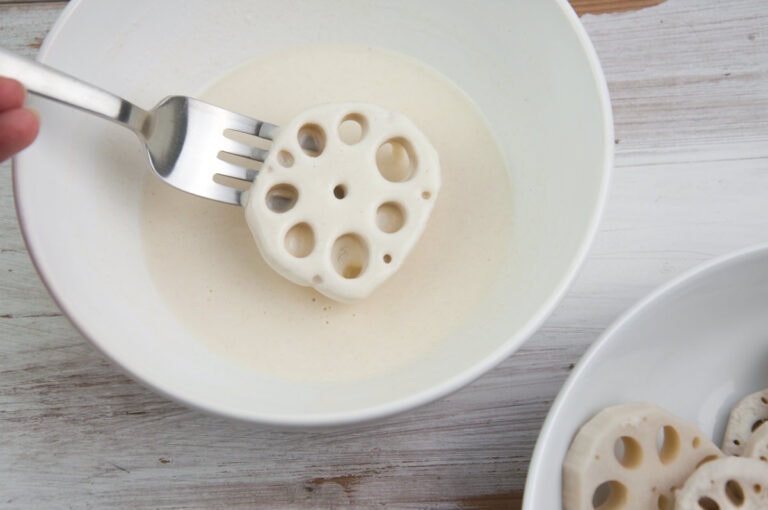 Lotus Root Tempura - Elephantastic Vegan