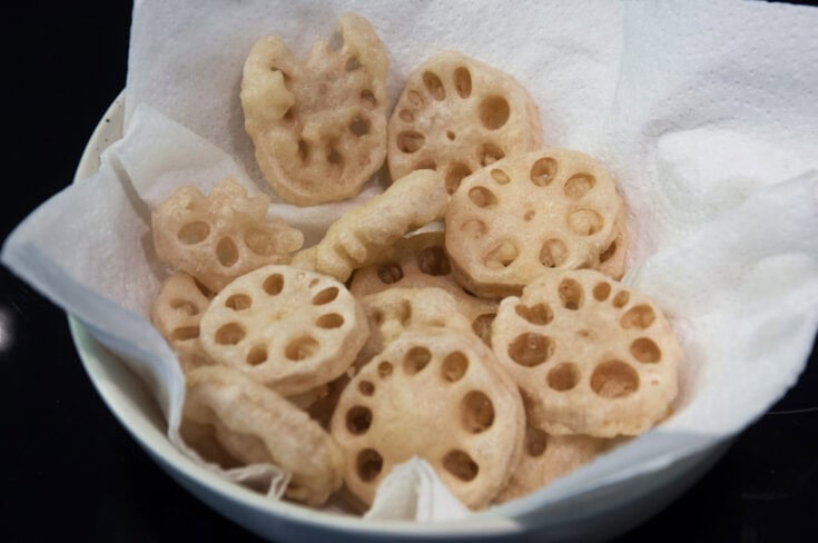 Lotus Root Tempura - Elephantastic Vegan