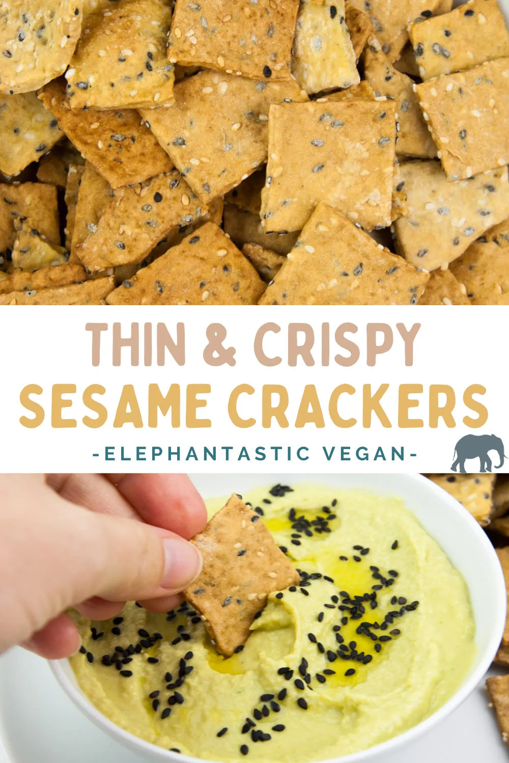 Crispy Sesame Crackers - Elephantastic Vegan